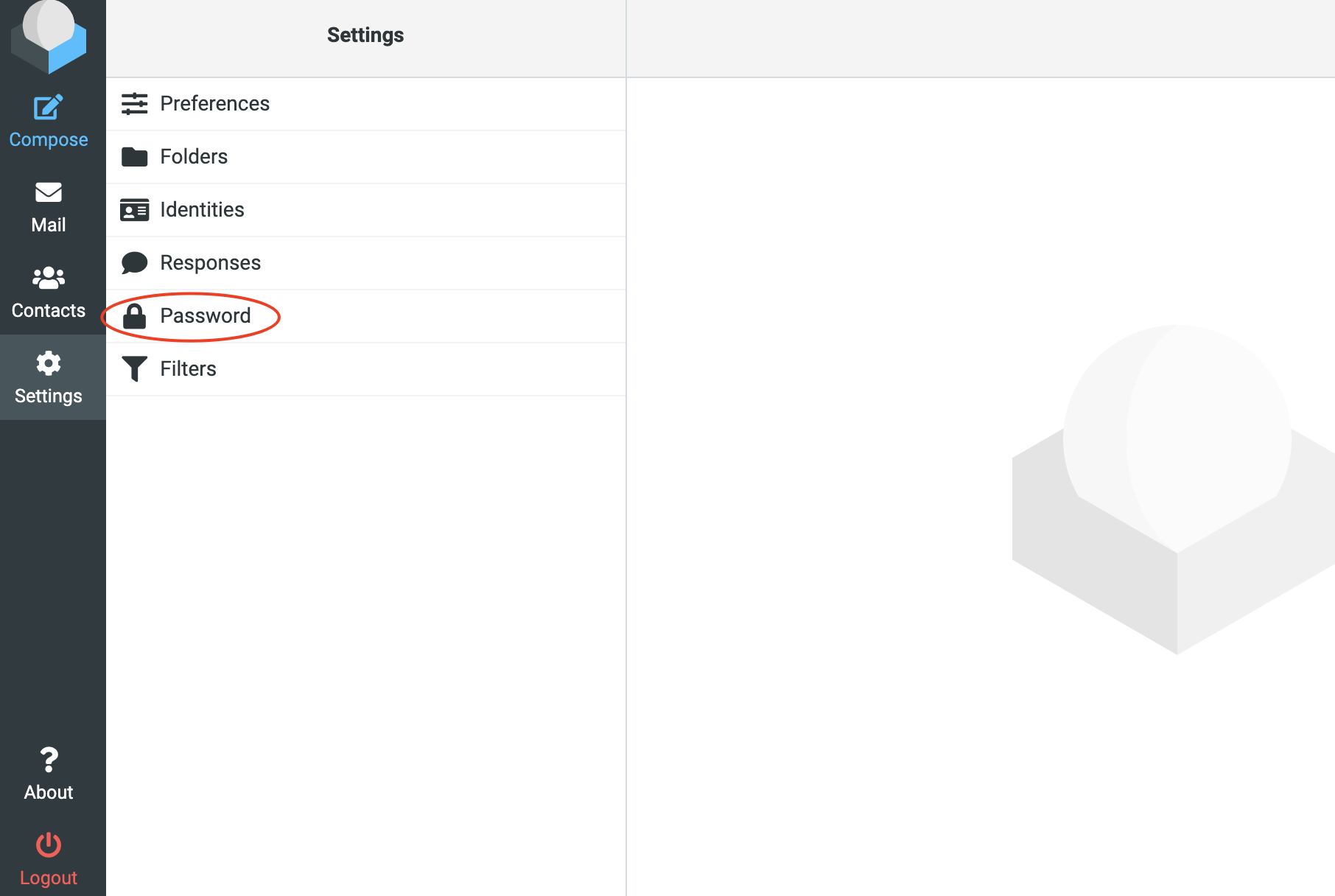 How do I change my Password in Roundcube Webmail?